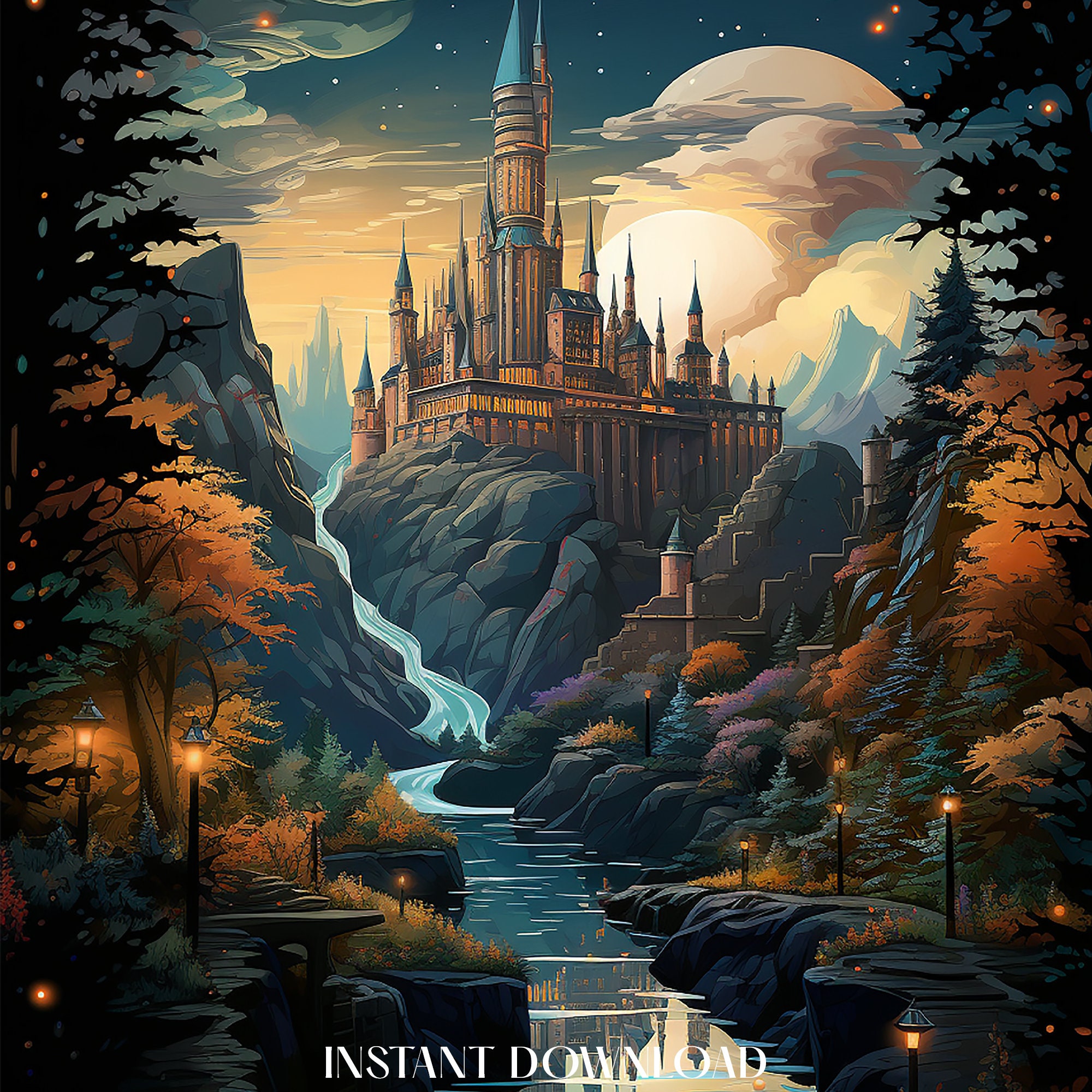 Wizard School Digital Paper Bundle, Magic School, Fairy World, Fairy ...