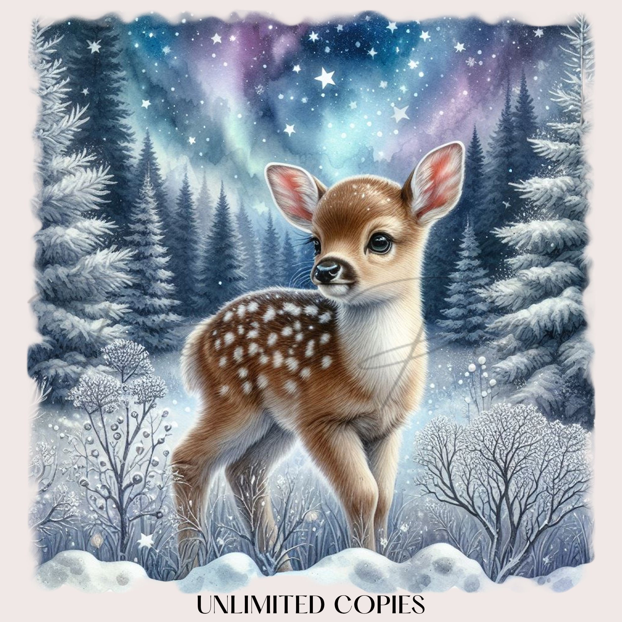 Christmas Fawn Clipart - 19 High Quality PNG, Digital Paper Crafting ...