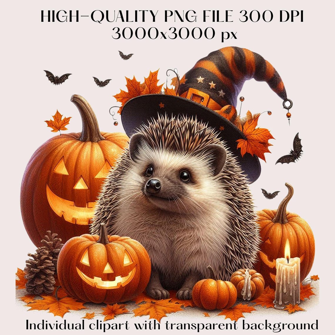 Watercolor Halloween Animals Clipart PNG Bundle, 20 PNG Halloween ...