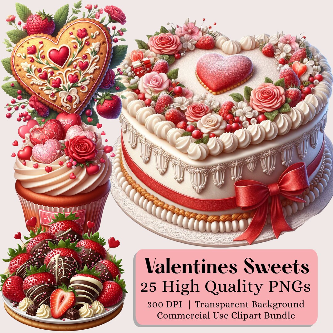 Watercolor Sweet Valentines Clipart, 11 High Quality Pngs, Valentines ...