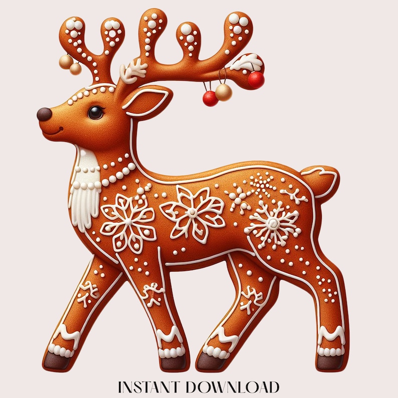 Watercolor Gingerbread Animals Clipart, Gingerbread Clipart, Winter ...