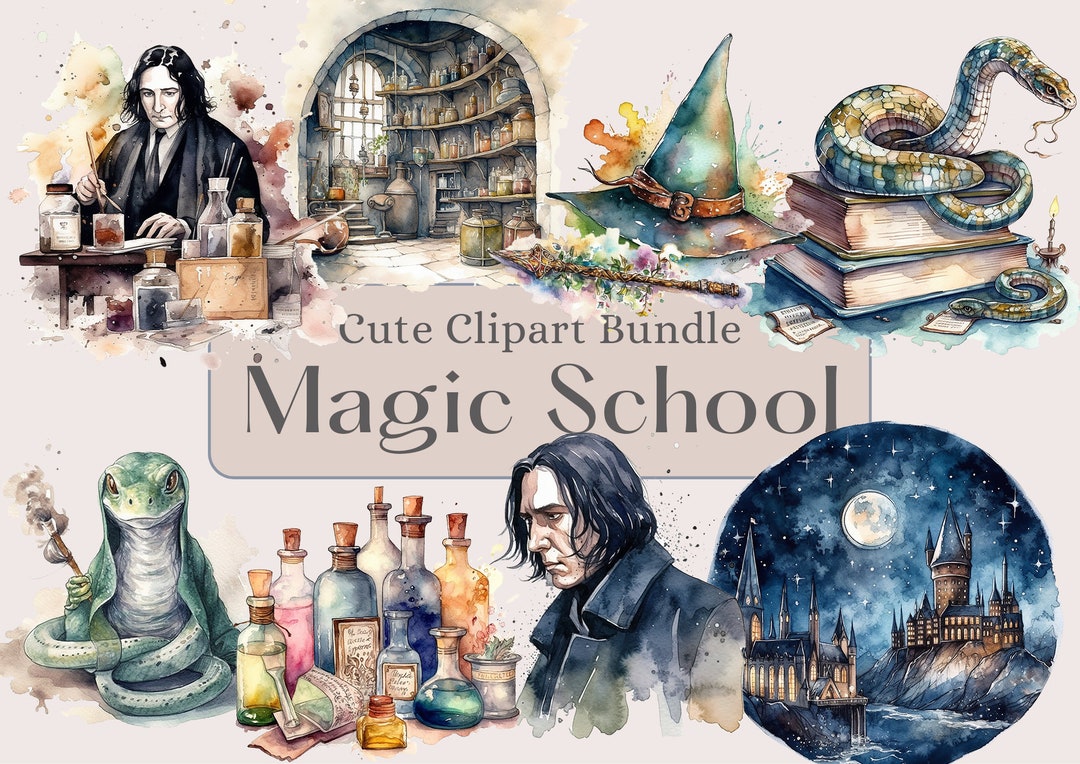 Wizard School Clipart Bundle, Magic School Clipart, Magic Animals ...