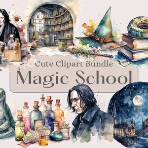 Wizard School Clipart Bundle, Magic School Clipart, Magic Animals ...