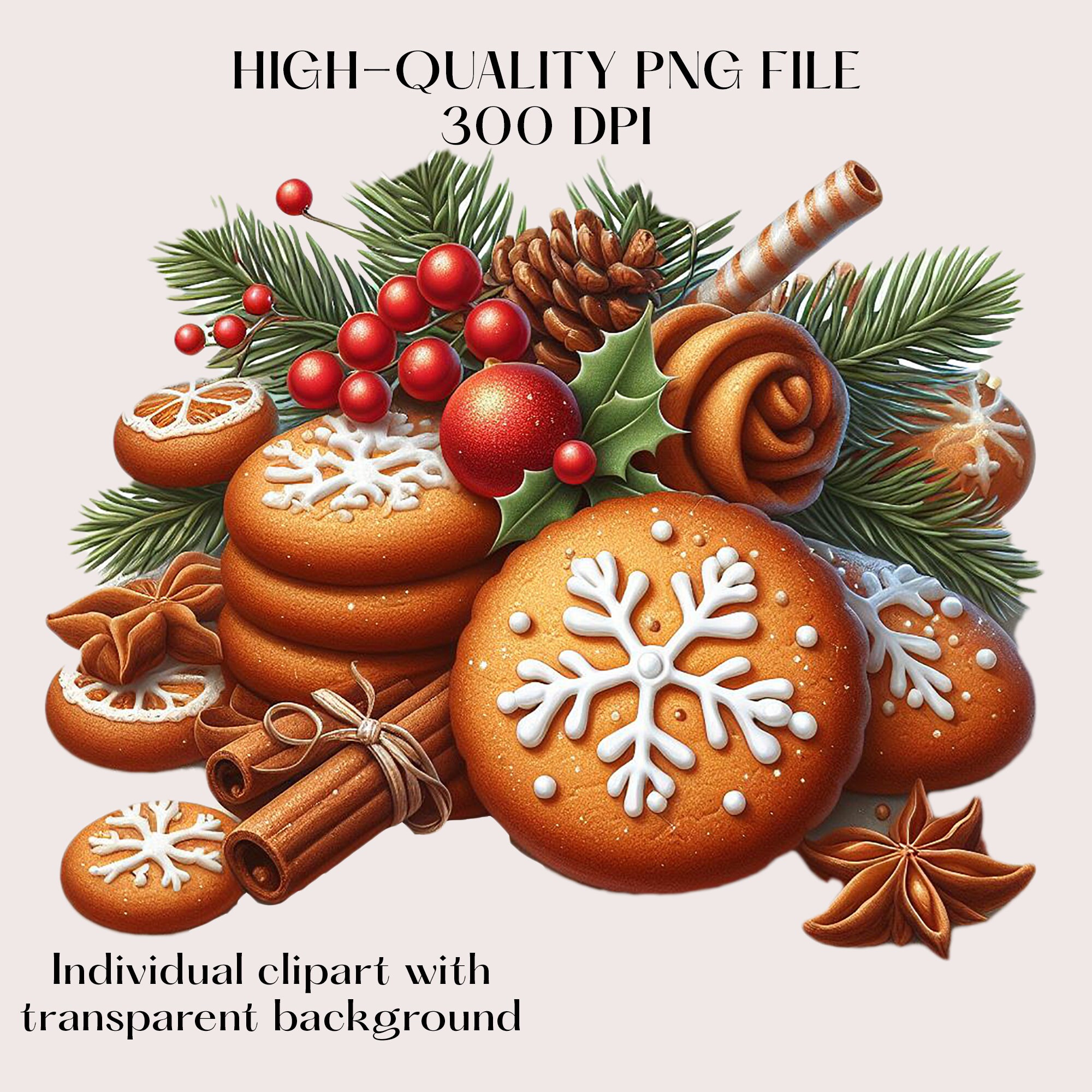 Christmas Cookie Clipart, Watercolor Cookie Clipart Bundle, Christmas ...