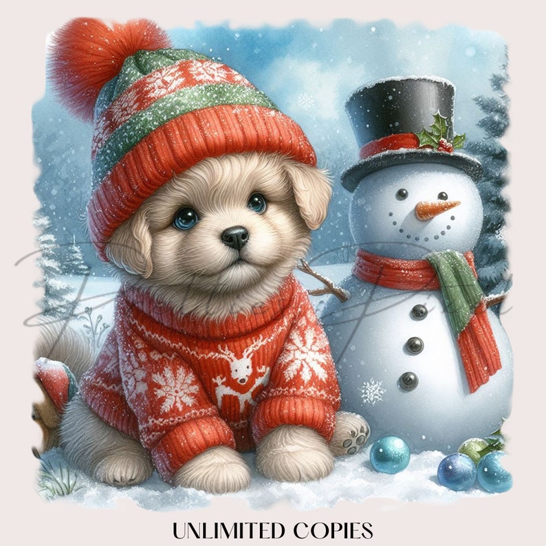 Christmas Puppies Clipart - 18 High Quality PNG, Animals Clipart, Cute ...