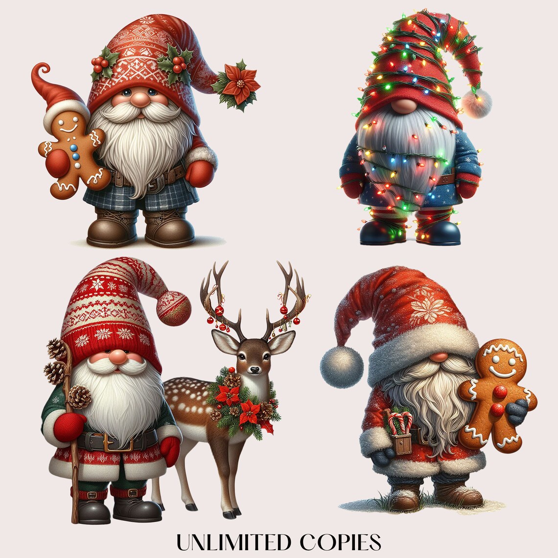 Watercolor Festive Gnomes Clipart, High Quality, Watercolor Clipart ...