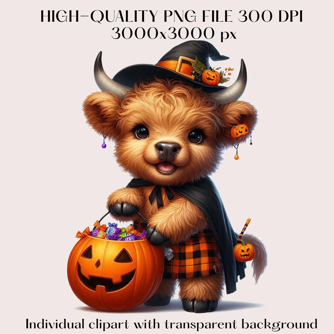 Watercolor Halloween Animals Clipart PNG Bundle, 20 PNG Halloween ...