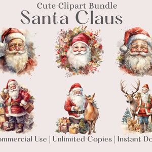Watercolor Christmas Clipart. Christmas Truck, Snowman Clipart, Santa ...