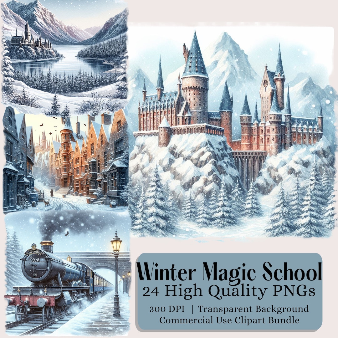 Wizard School Clipart Bundle, Magic School, Witch and Wizard Png. Wands ...