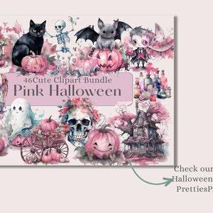 Halloween Watercolor Clipart PNG Bundle, Witch and Wizard Png, Ghost ...