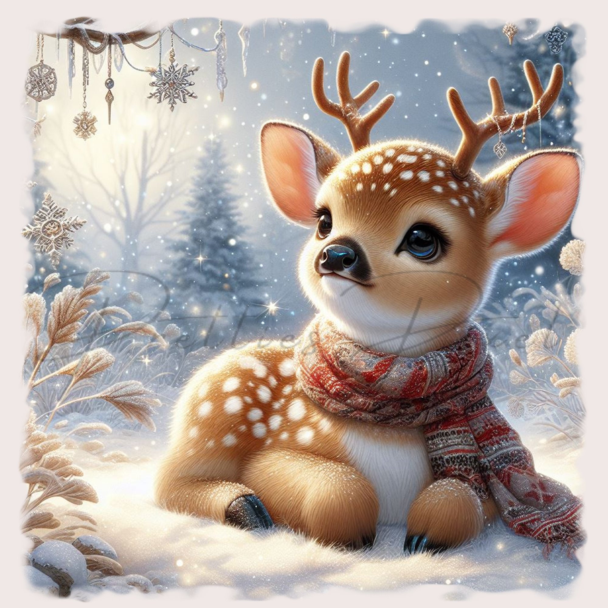 Christmas Fawn Clipart - 19 High Quality PNG, Digital Paper Crafting ...
