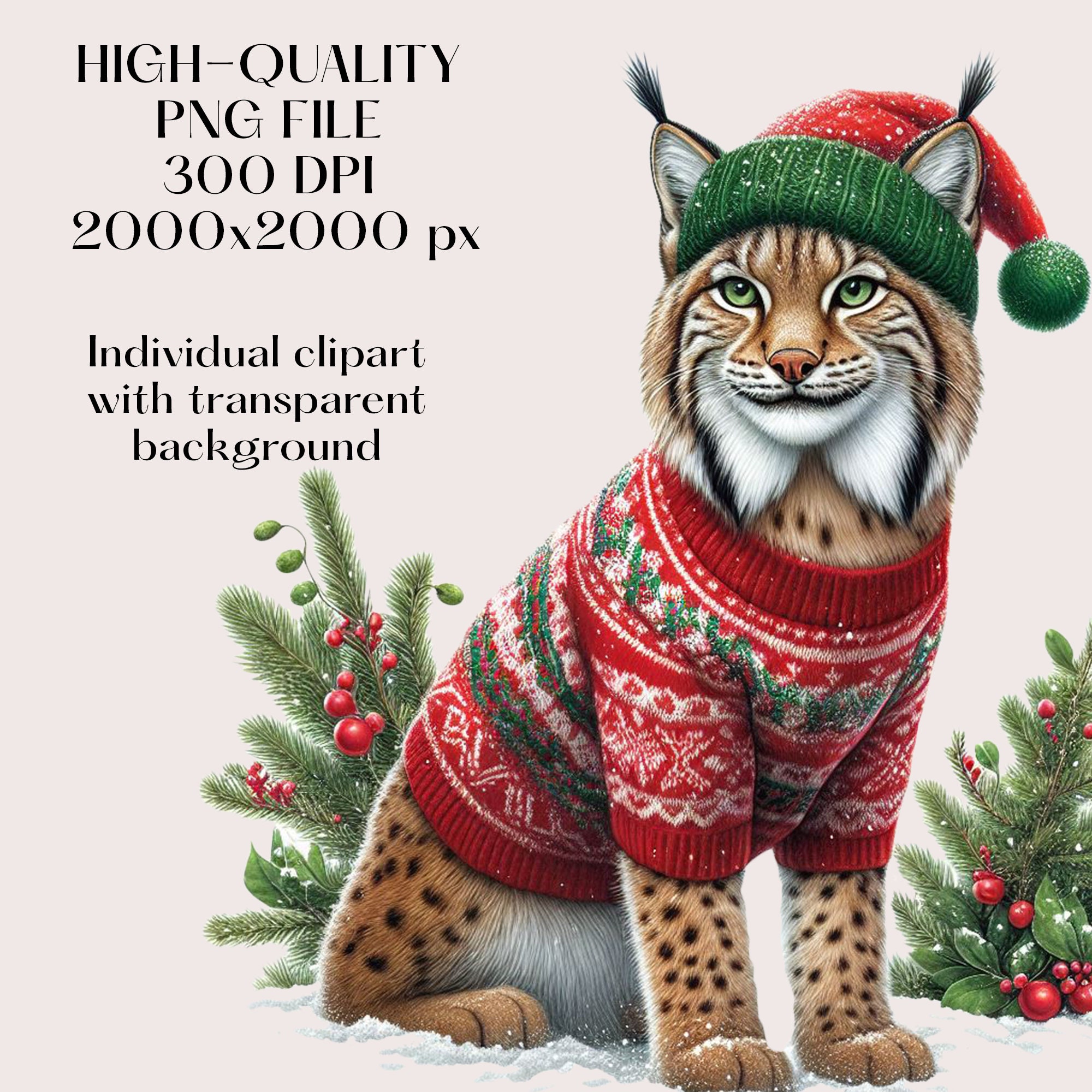 Christmas Woodland Watercolor Clipart Bundle, Festive Forest Images ...