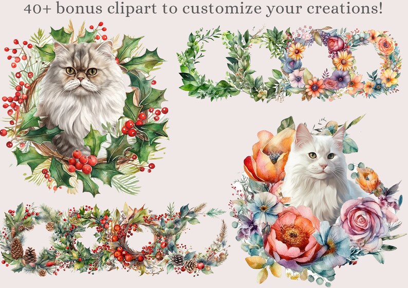 Cat Clipart Bundle, Cat Breeds PNG Images, Watercolor Cat Clipart, Cat ...