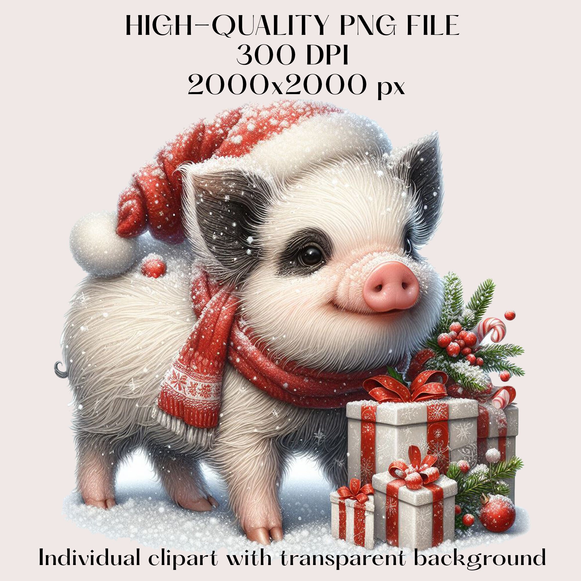 Christmas Farm Animals Watercolor Clipart Bundle, Festive Farm Images ...