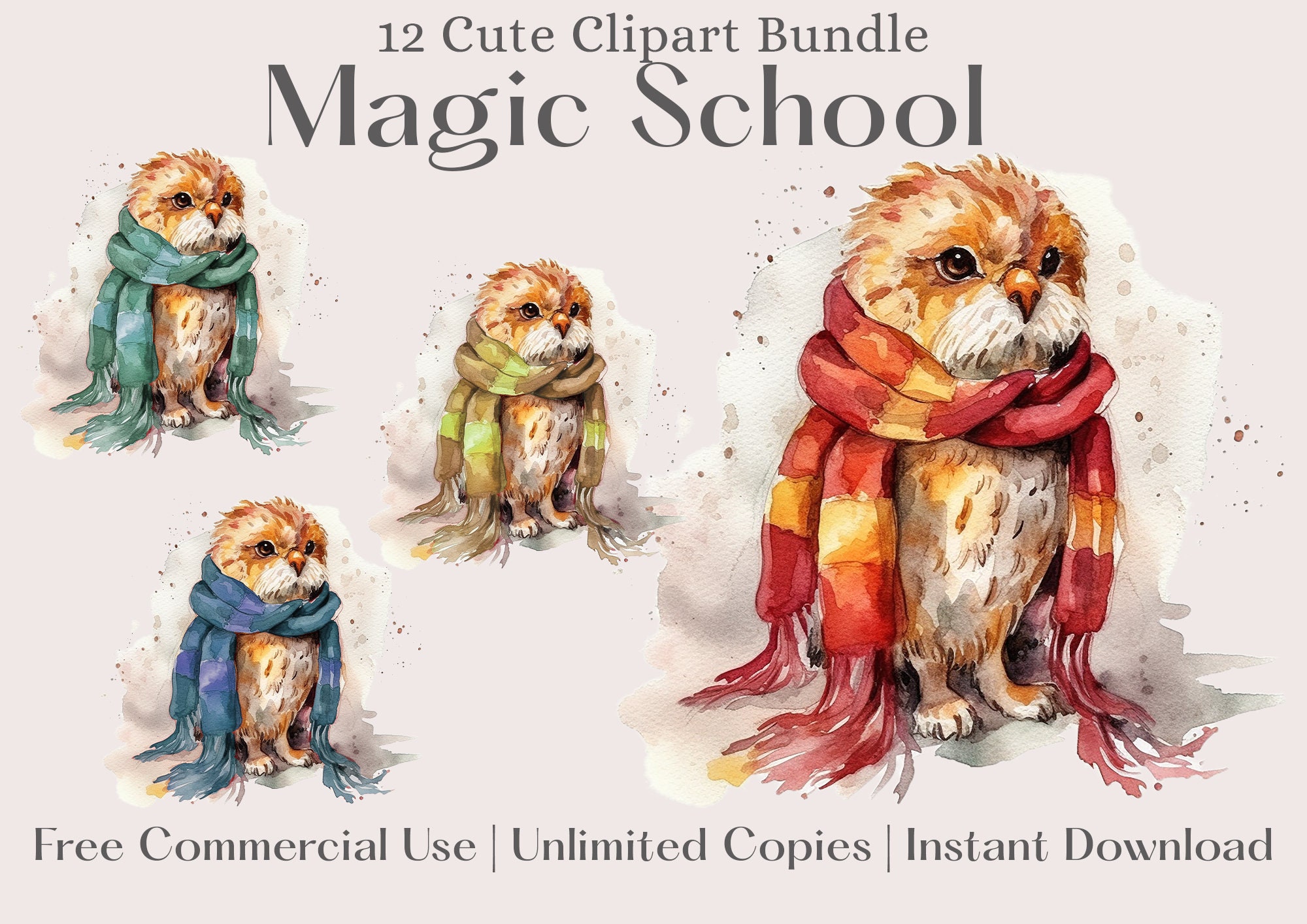 Wizard School Clipart Bundle, Magic School, Witch and Wizard Png. Wands ...