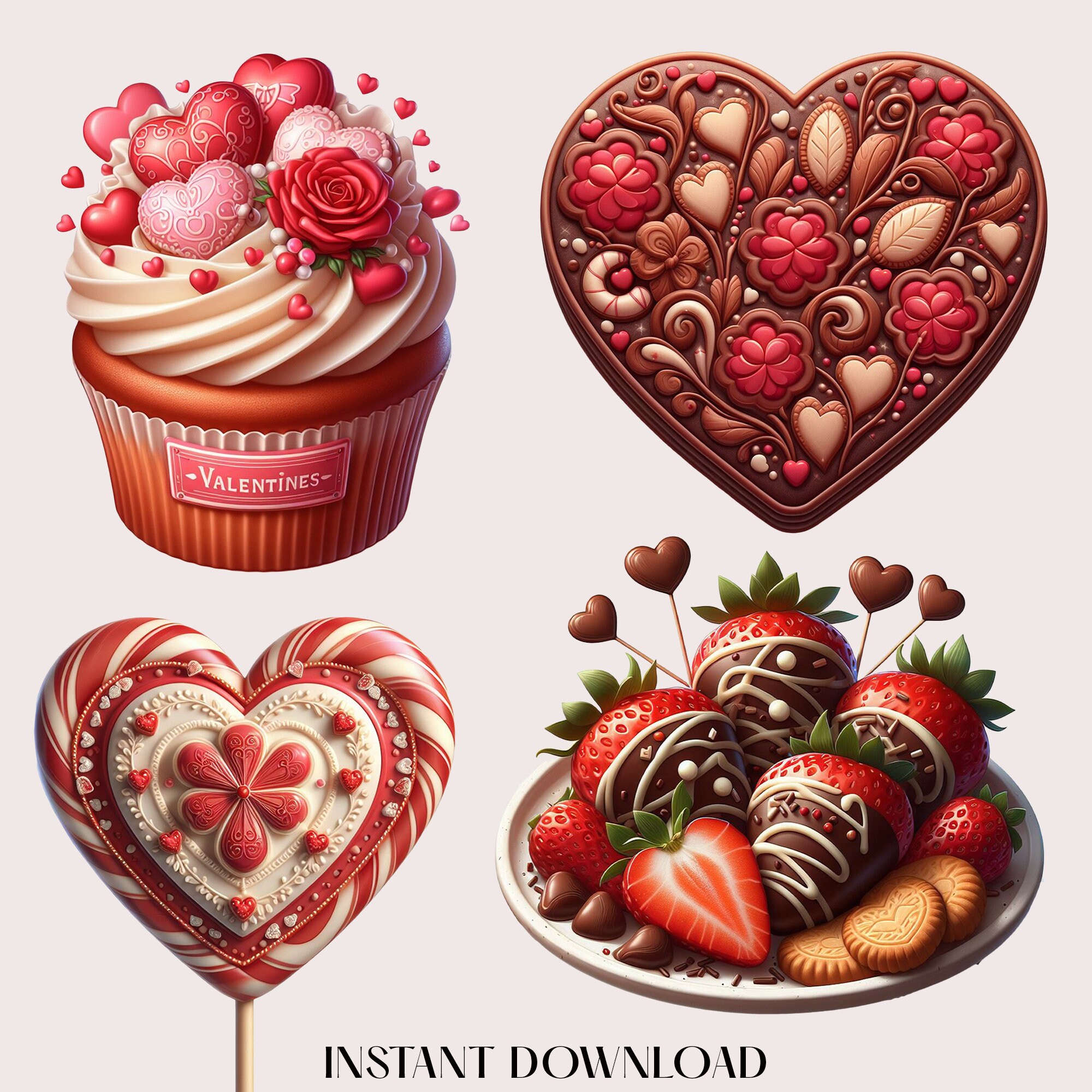 Watercolor Sweet Valentines Clipart, 11 High Quality Pngs, Valentines ...
