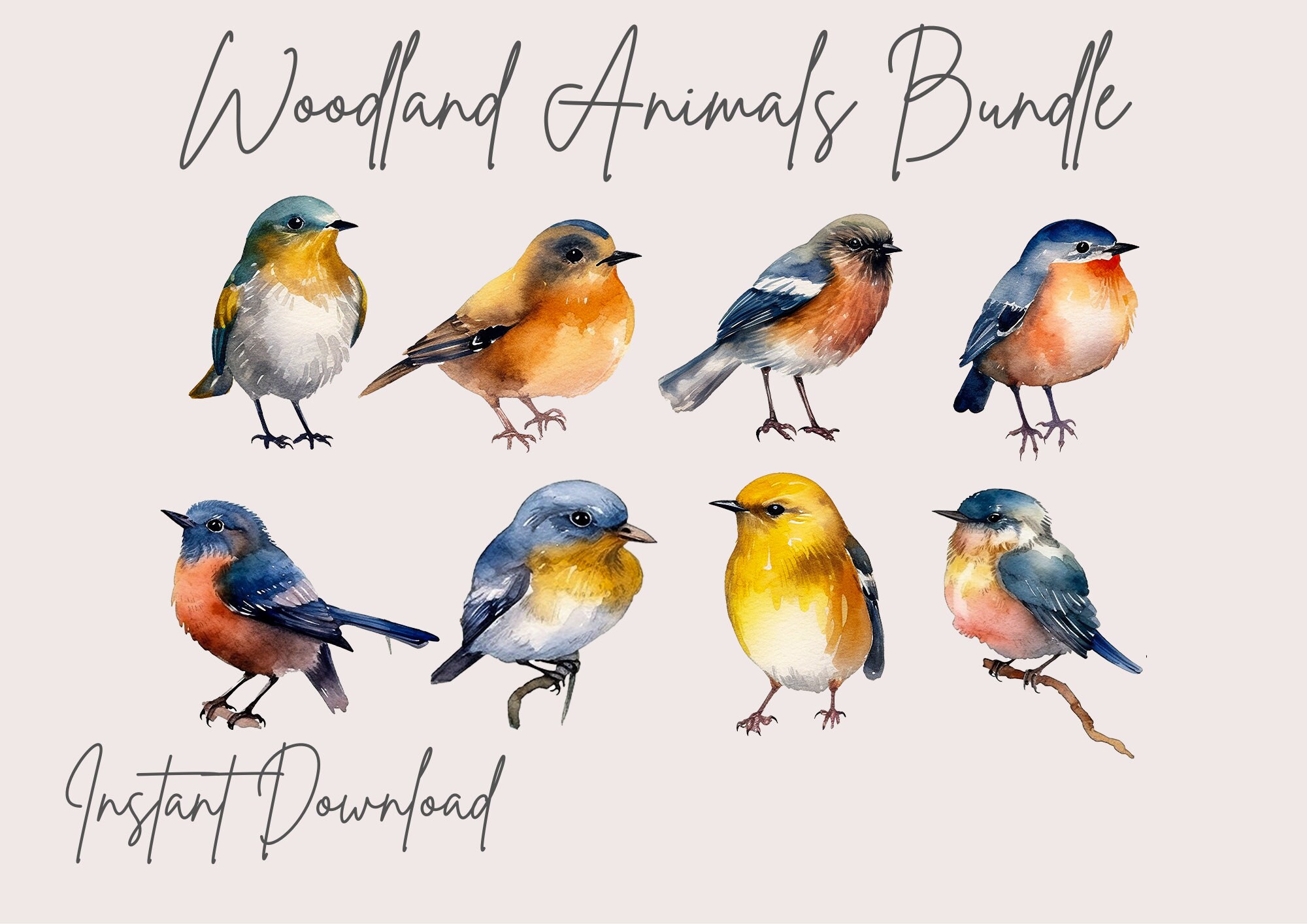 Woodland Animals Watercolor Clipart , Fox, Bear, Deer, Owl, Bird ...