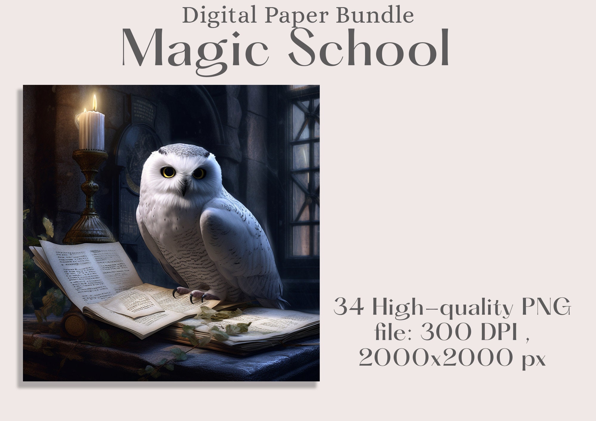 Wizard School Digital Paper Bundle, Magic School, Witch and Wizard Png ...