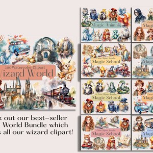 Wizard School Clipart Bundle, Magic School, Witch and Wizard Png. Wands ...