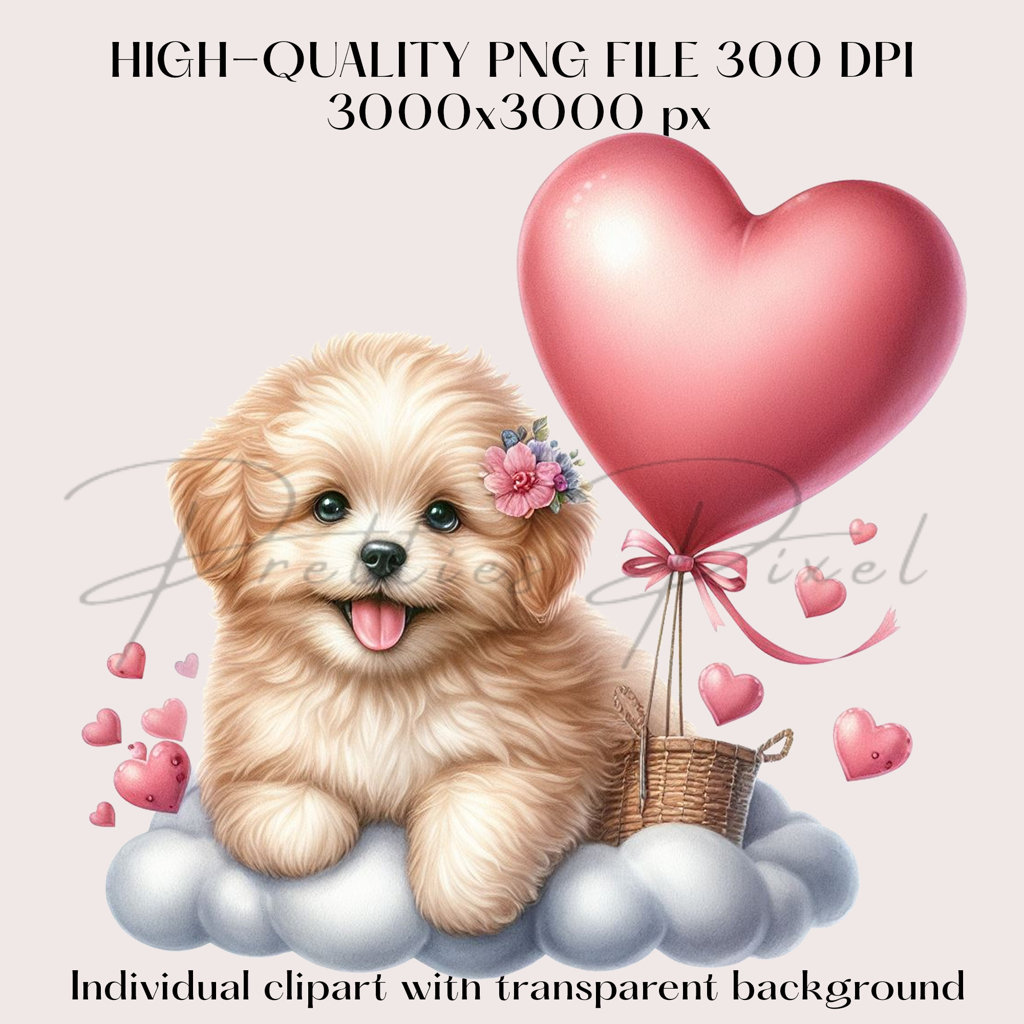Watercolor Valentines Dog Clipart, 11 High Quality Pngs, Valentines Day ...