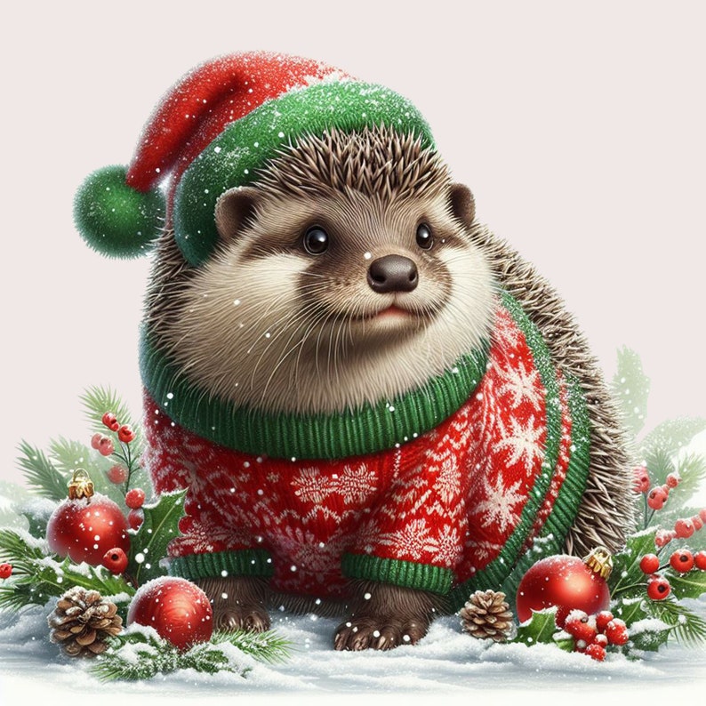 Christmas Woodland Watercolor Clipart Bundle, Festive Forest Images ...