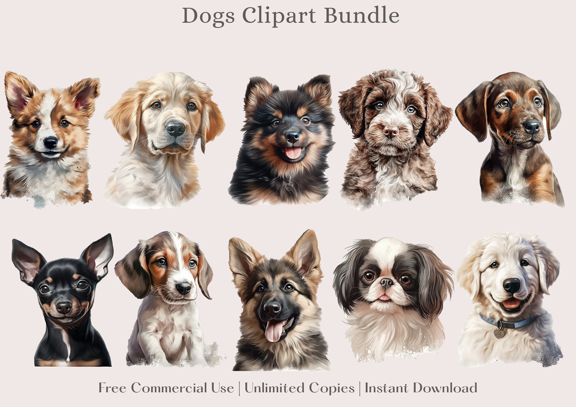 Puppy PNG Bundle, Dog Clipart Bundle, 100 Dog Breeds PNG Images ...