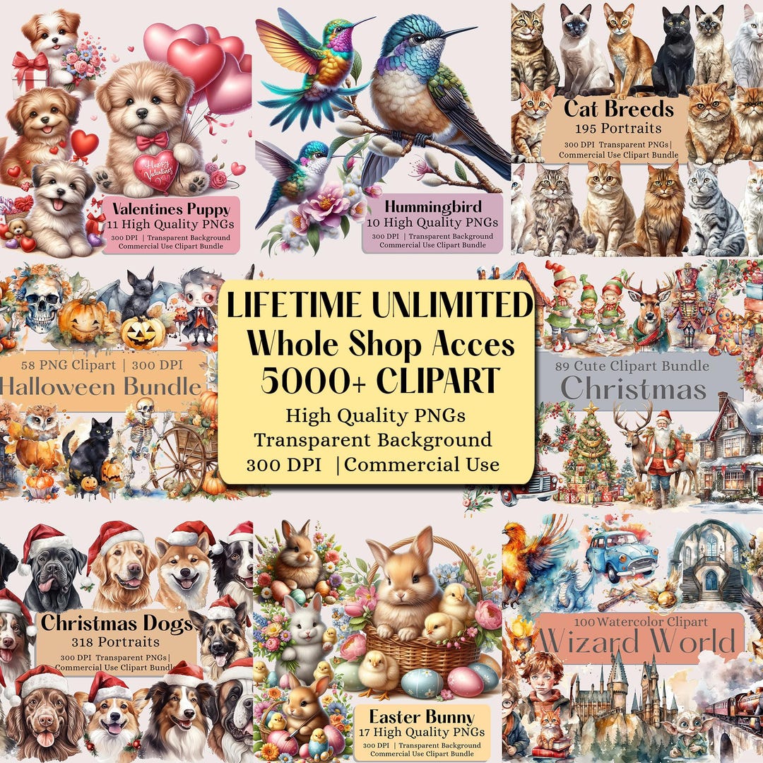 Whole Shop Bundle, PNG Clipart, Unlimited Lifetime Shop Access, All ...