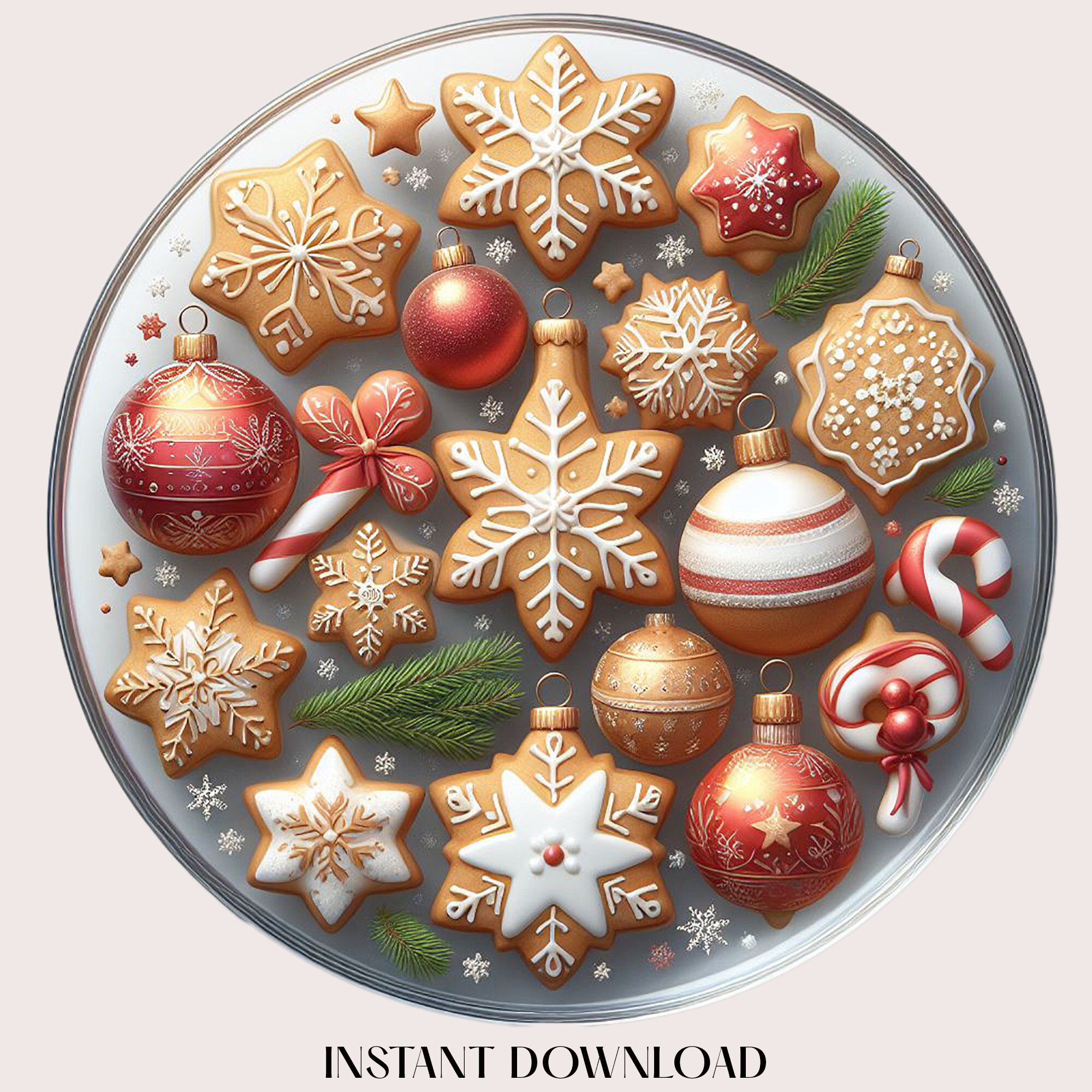 Christmas Cookie Clipart, Watercolor Cookie Clipart Bundle, Christmas ...