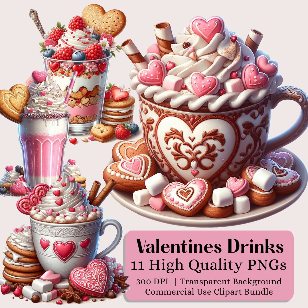 Watercolor Sweet Valentines Clipart, 11 High Quality Pngs, Valentines ...