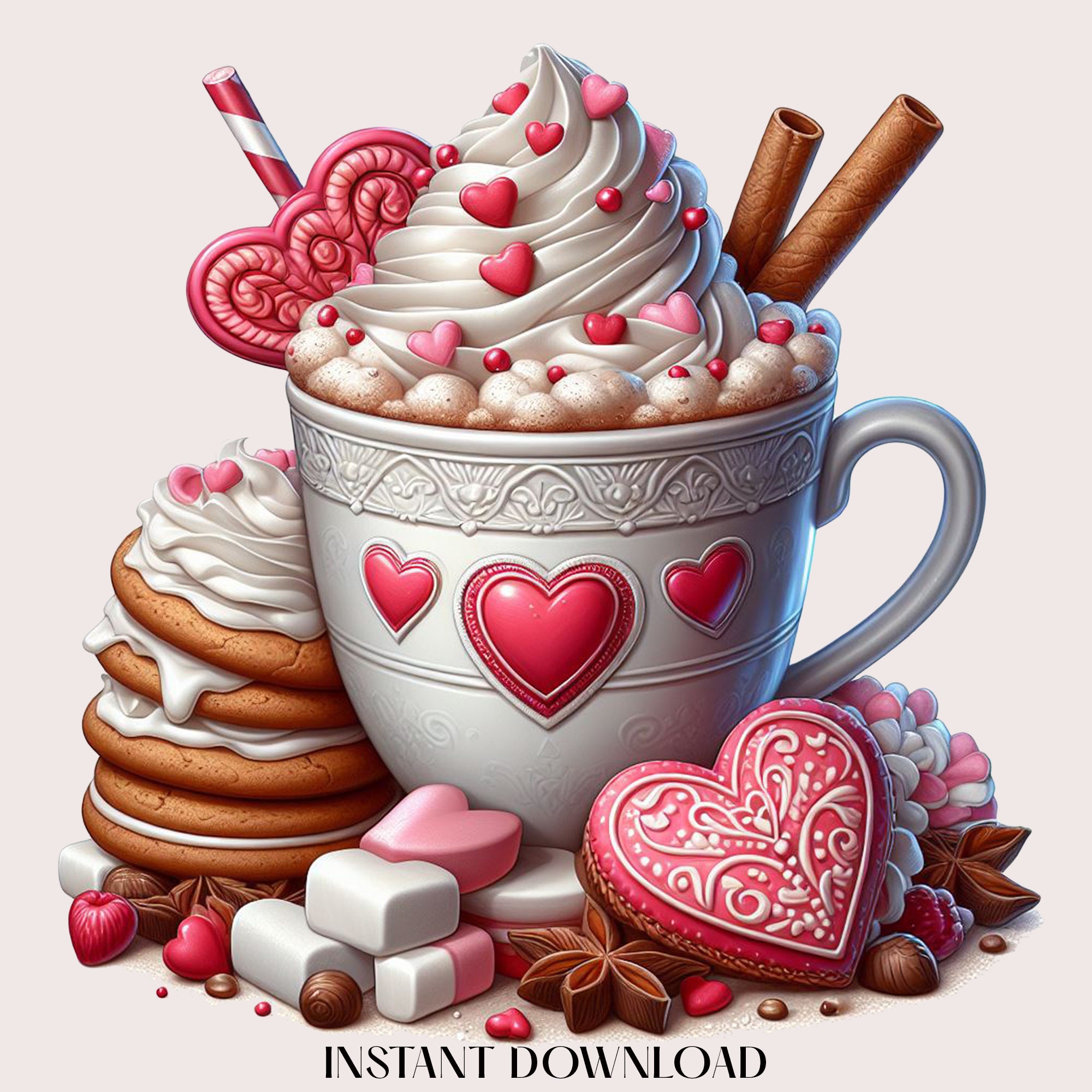 Watercolor Sweet Valentines Clipart, 11 High Quality Pngs, Valentines ...