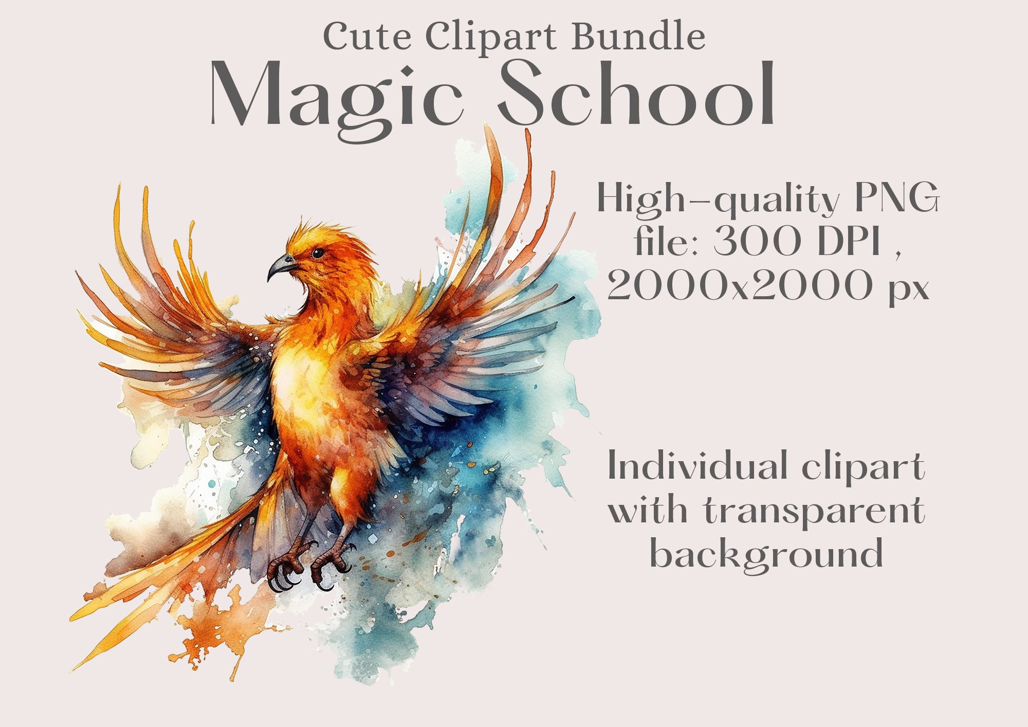 Wizard School Clipart Bundle, Magic School Clipart, Magic Animals ...