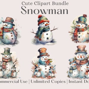 Watercolor Christmas Clipart. Christmas Truck, Snowman Clipart, Santa ...