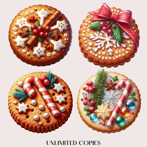 Christmas Cookie Clipart, Watercolor Cookie Clipart Bundle, Christmas ...