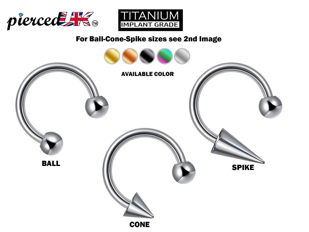Titanium Spike Lip Ring, Lip Hugger Ball/cone/spike Septum Piercing ...