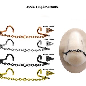 Titanium Nasallang Piercing, Nose Chain Ring Hand Made Custom Size ...