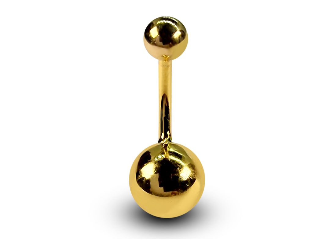 14K Solid Gold Belly Ring: Lightweight Navel Piercing, 14G - Etsy