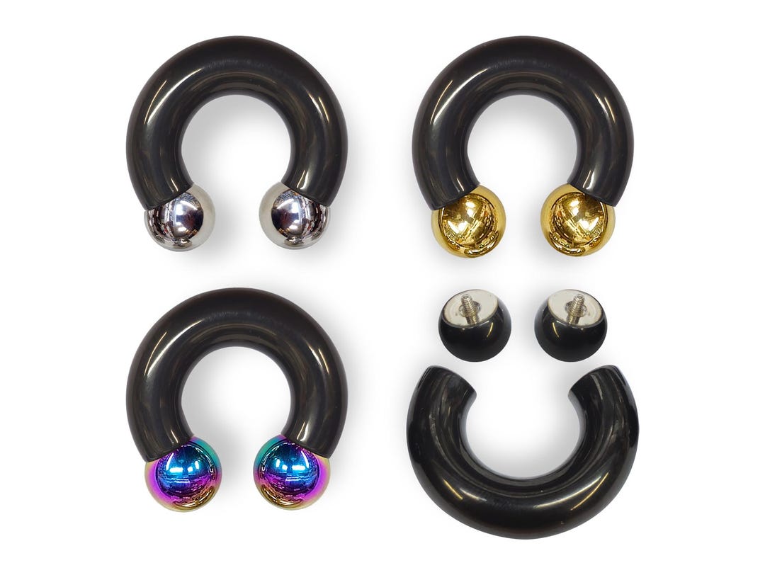 Black Prince Albert Jewelry PA Rings Circular Horseshoe Barbell ...