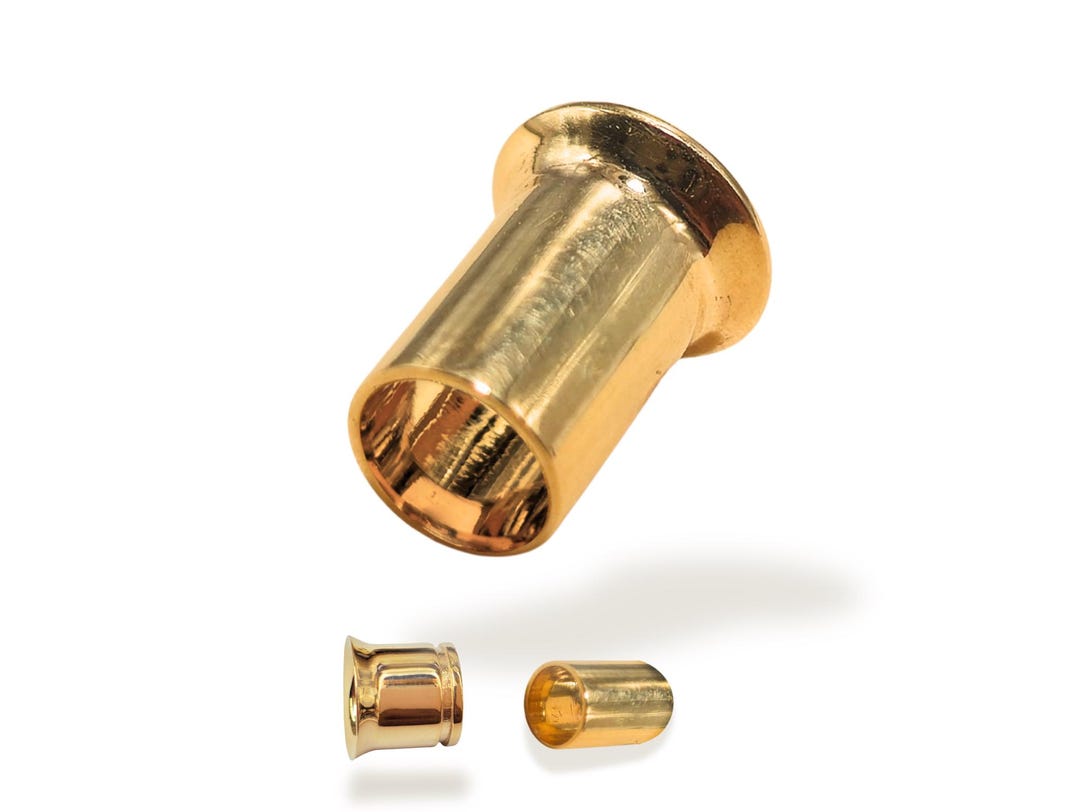14K Solid Gold Ear Tunnel Plug: Handmade Body Jewelry - 1 Piece - Big ...