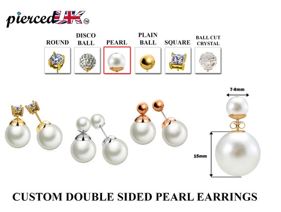 Double Sided Pearl Earrings Etsy