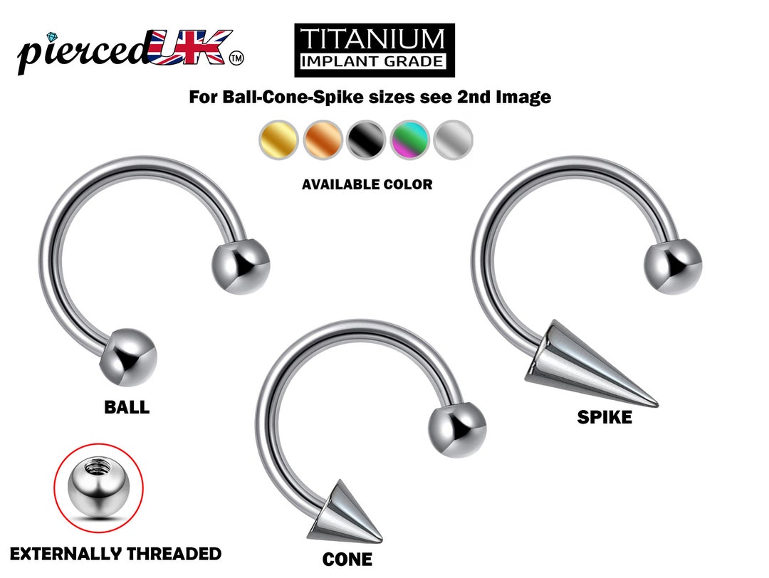 Titanium Spike Lip Ring, Lip Hugger Ball/cone/spike Septum Piercing, Helix Earring, Cartilage ...