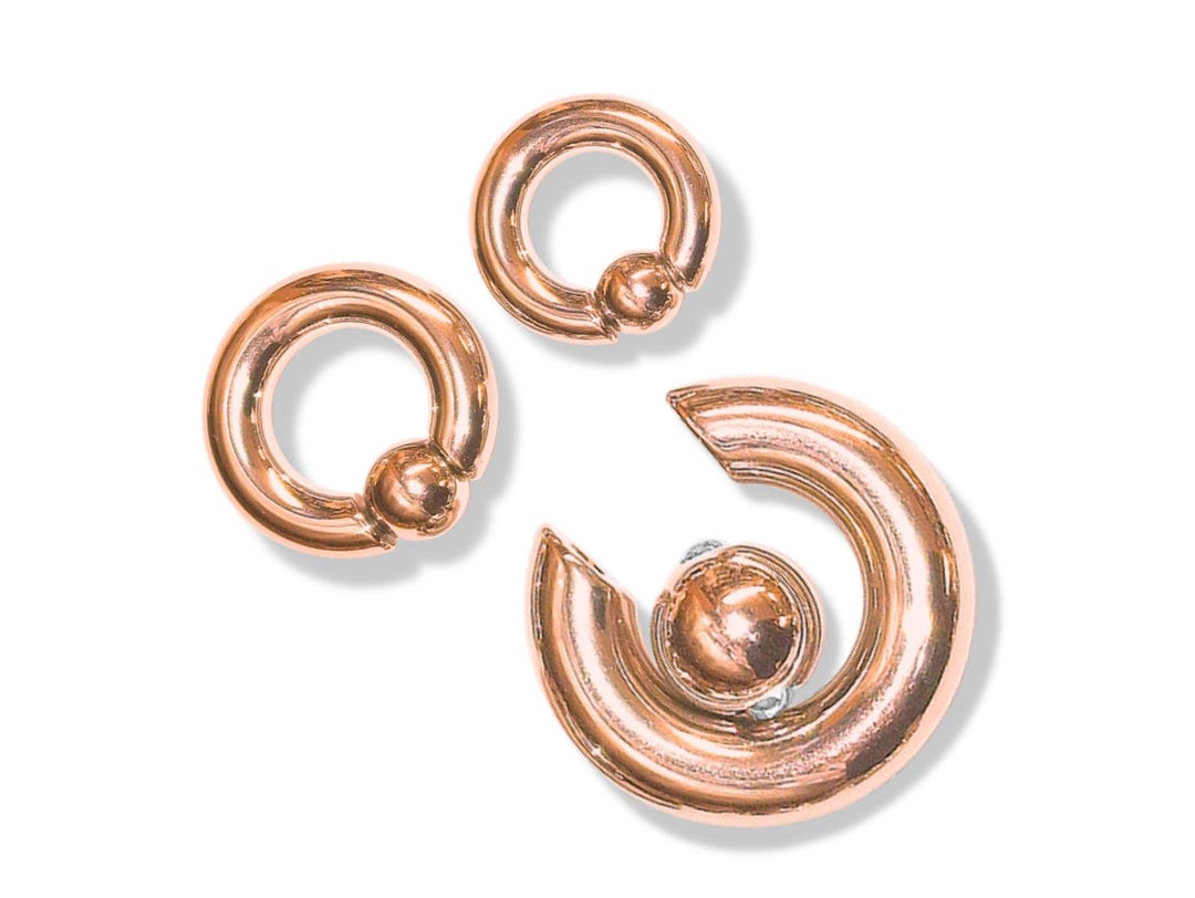 Rose Gold Titanium Prince Albert Ring: Captive Bead Body Piercing (2ga ...