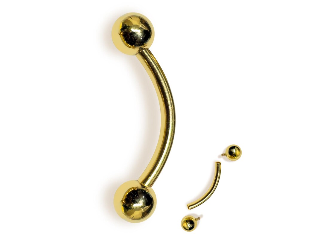 14K Solid Gold Vertical Labret Lip Barbell - Internal Threaded Also for ...