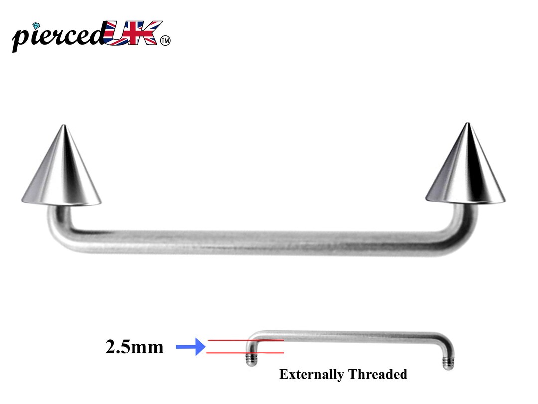 Spike Surface Piercing Jewelry, Staple Barbell Dermal Bar for Skin ...