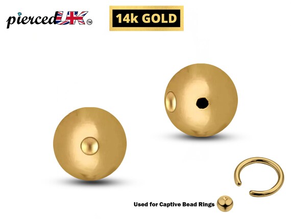 14K Gold Dimple Piercing Balls Piercing Replacement - Etsy Australia
