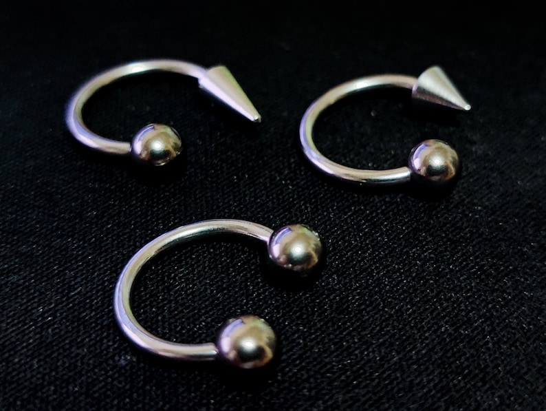 Titanium Spike Lip Ring Lip Hugger Ball/cone/spike Septum - Etsy