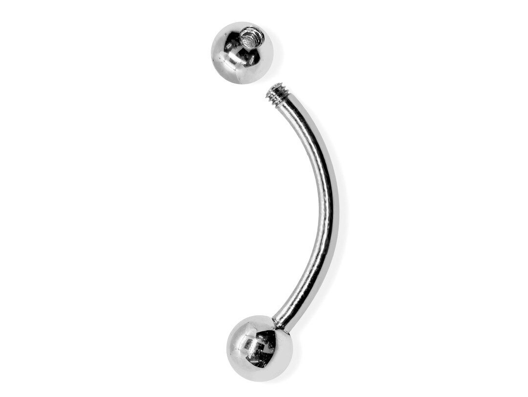 14K White Gold Vertical Labret - 16G Curved Barbell - Piercing Jewelry ...