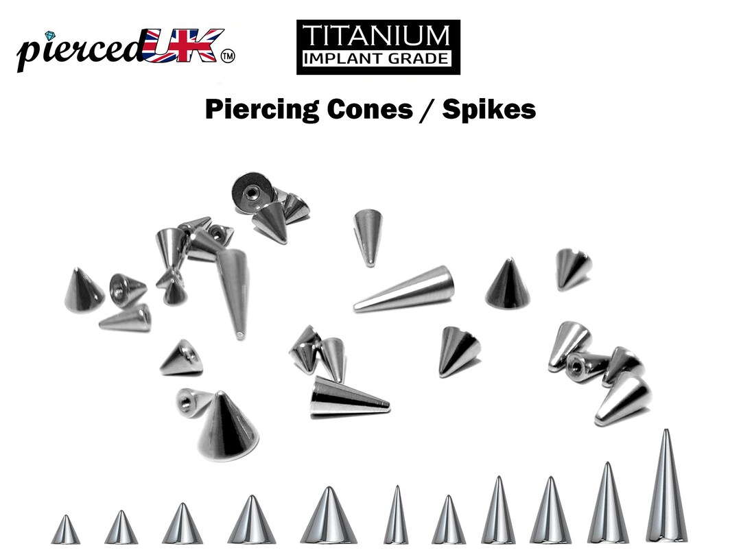 Titanium Spike Piercing, Threaded Spike and Cone Bundle Replacement ...