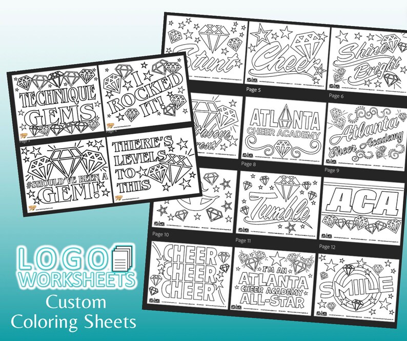 Custom Coloring Sheets 4 Pages - Etsy