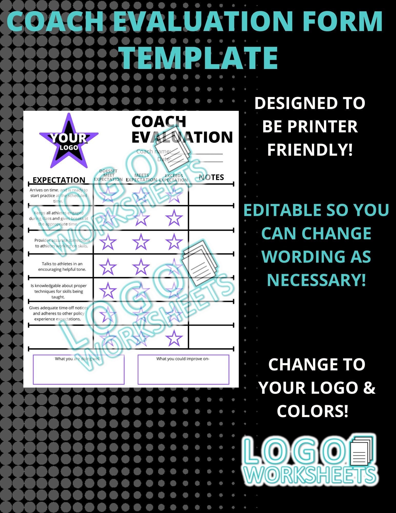 Coach Evaluation Form Template - Etsy