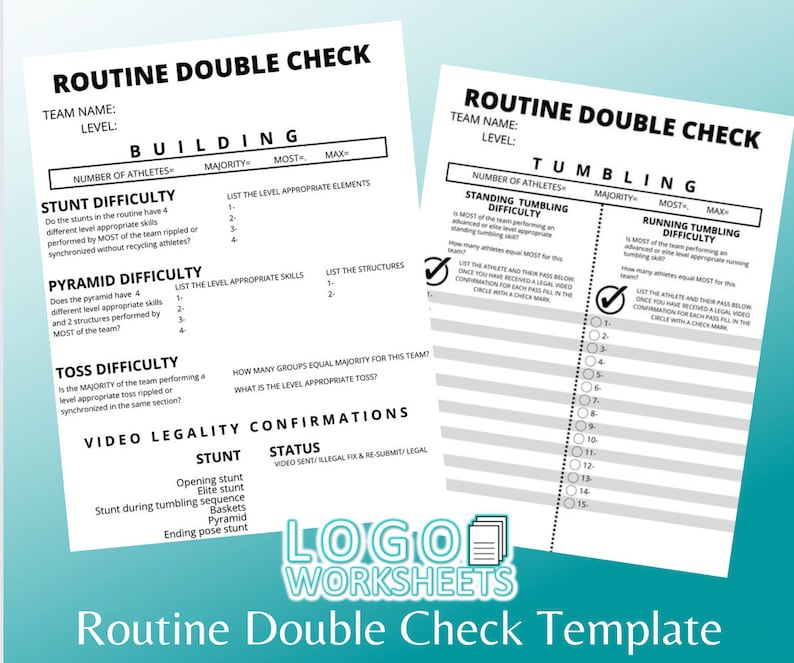 Routine Double Check Template - Etsy